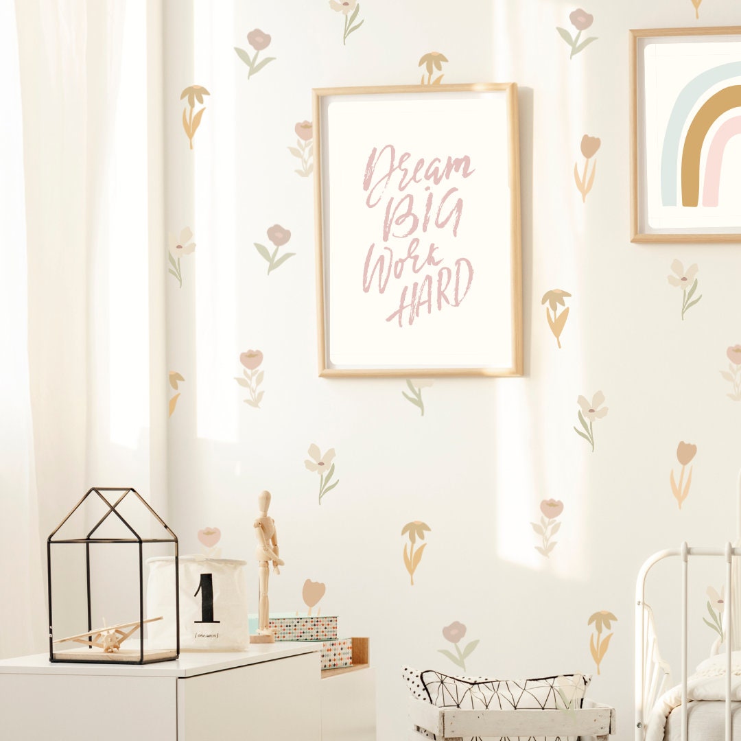Wall Decals Soft Flowers, Wall Decal, Removable Wall Decals, Wall ...