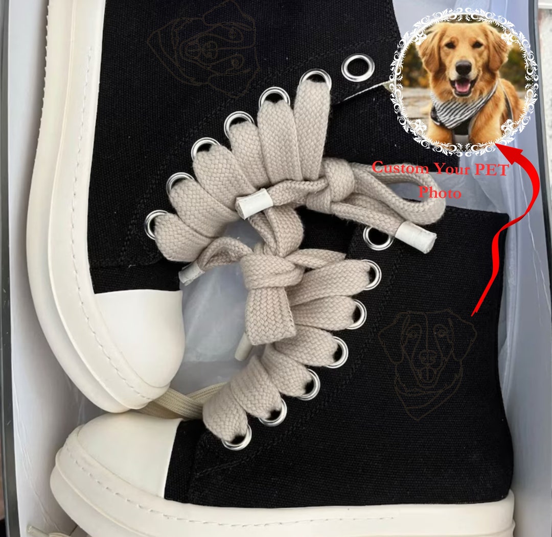 Custom Dog Outline Embroidered Shoes, High Tops Chuck Taylor Sneakers ...