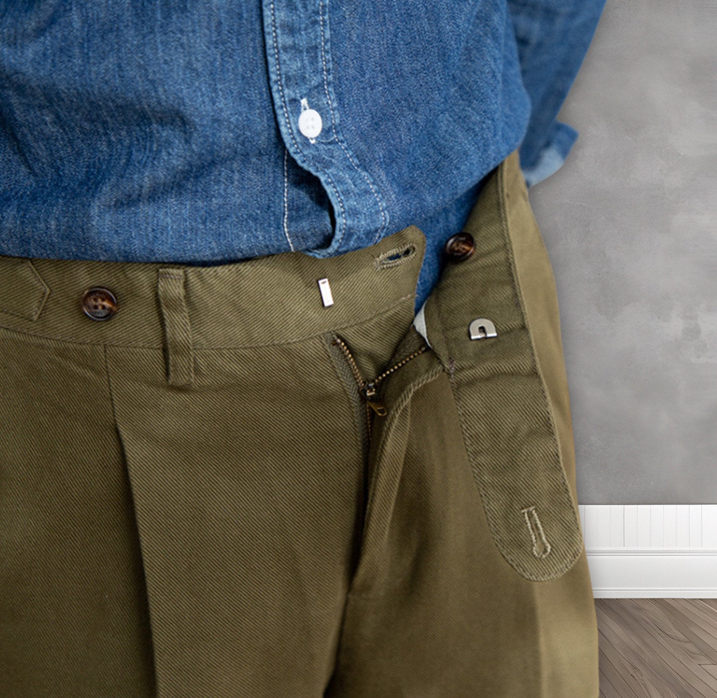 Men Cotton Gurkha Pants, D-buckled Gurkha Pants, Vintage High Waist ...