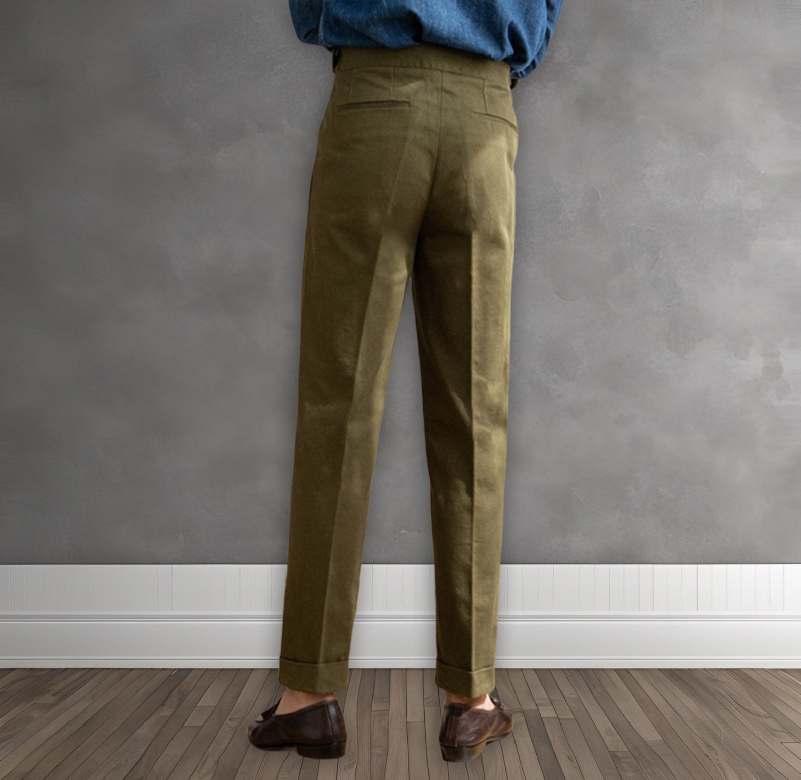 Men Cotton Gurkha Pants, D-buckled Gurkha Pants, Vintage High Waist ...