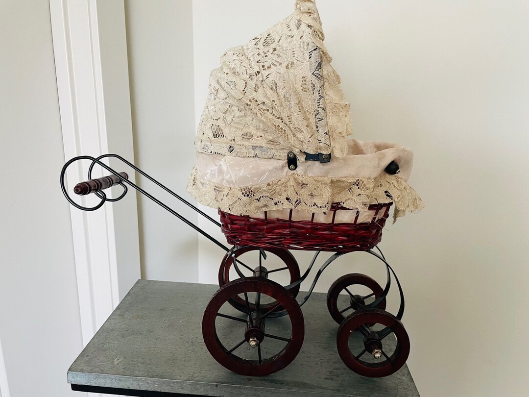Vintage Victorian Doll Buggy With Cloth Angel Doll all Moving Parts in ...