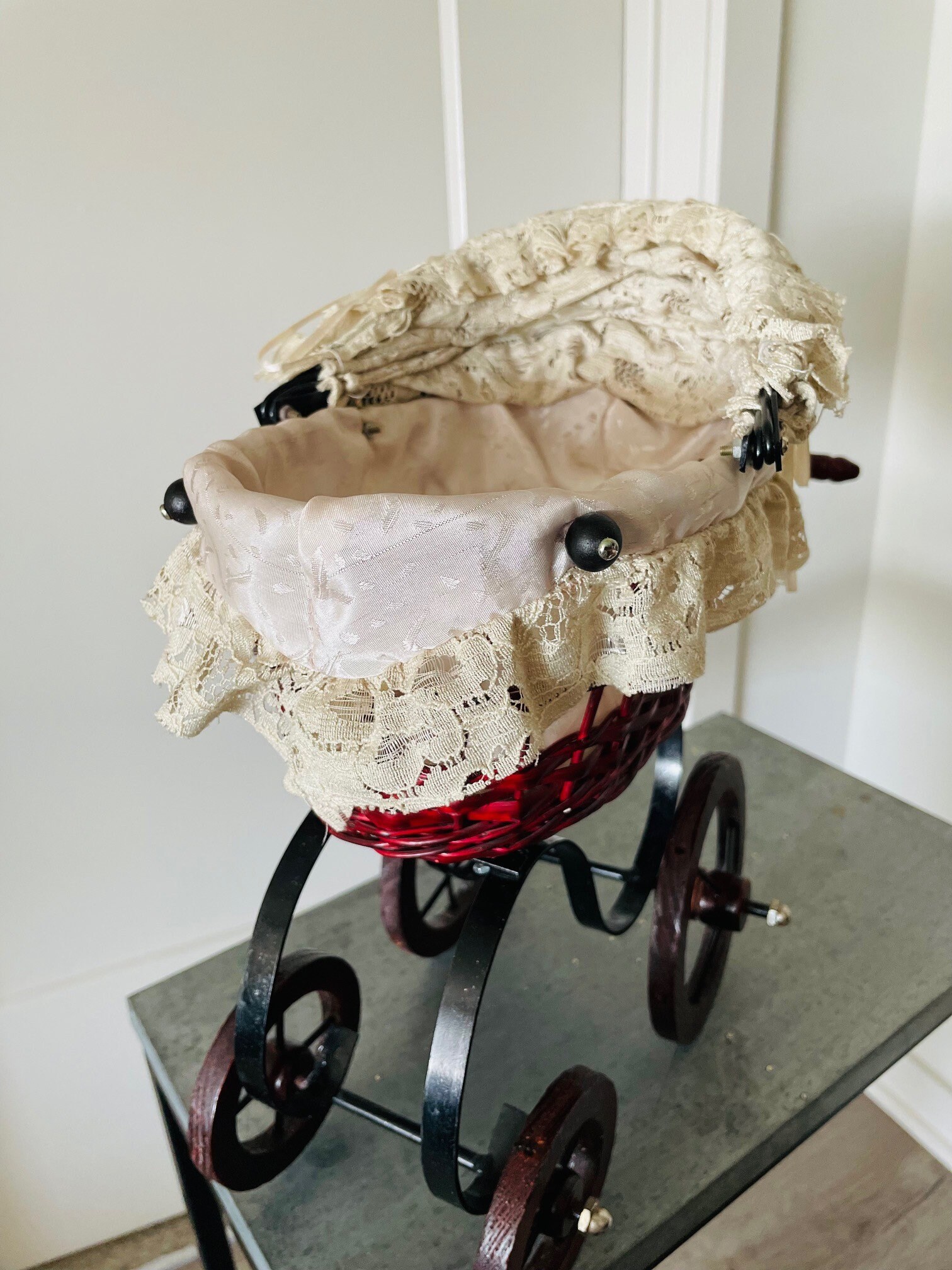 Vintage Victorian Doll Buggy With Cloth Angel Doll all Moving Parts in ...