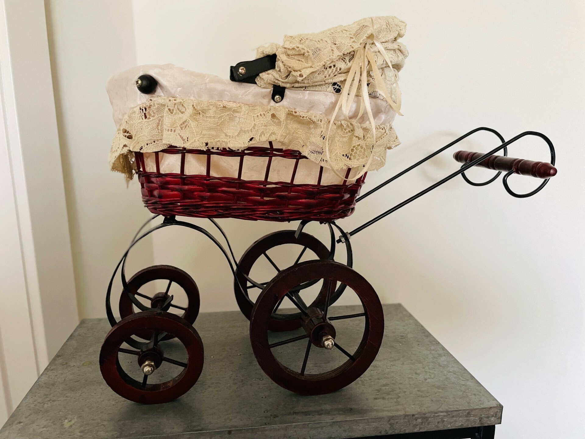 Vintage Victorian Doll Buggy With Cloth Angel Doll all Moving Parts in ...
