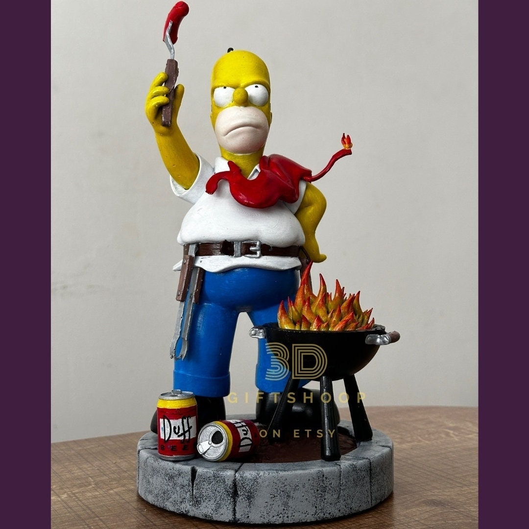 Homer’s BBQ Masterpiece: the Ultimate 3D Resin Statue - Etsy