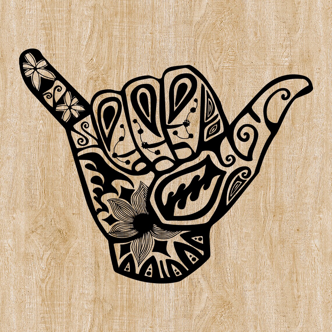 Hand svg Hand Sign Svg Hang Loose svg White Polynesian | Etsy
