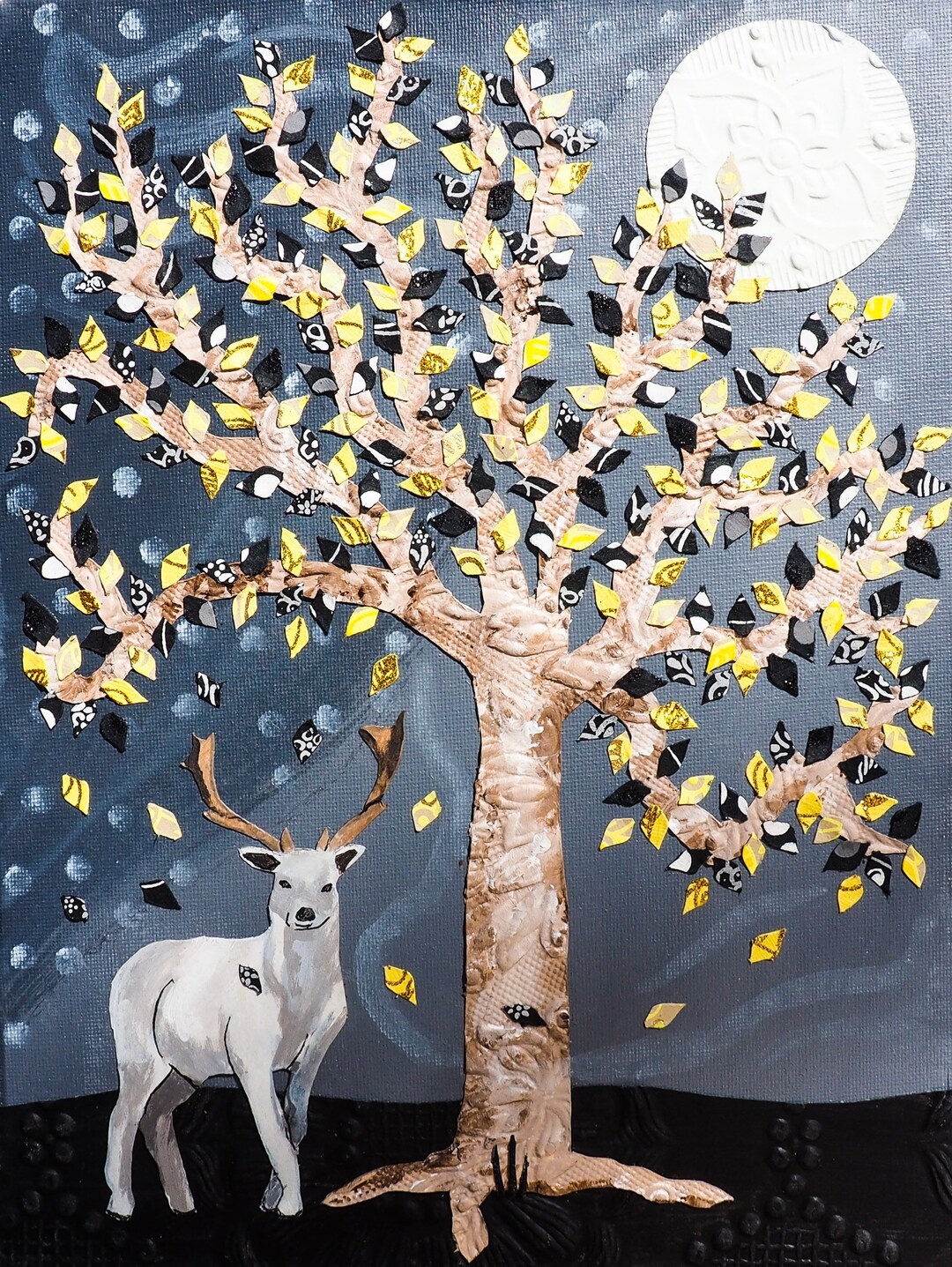 White Stag Print - Etsy