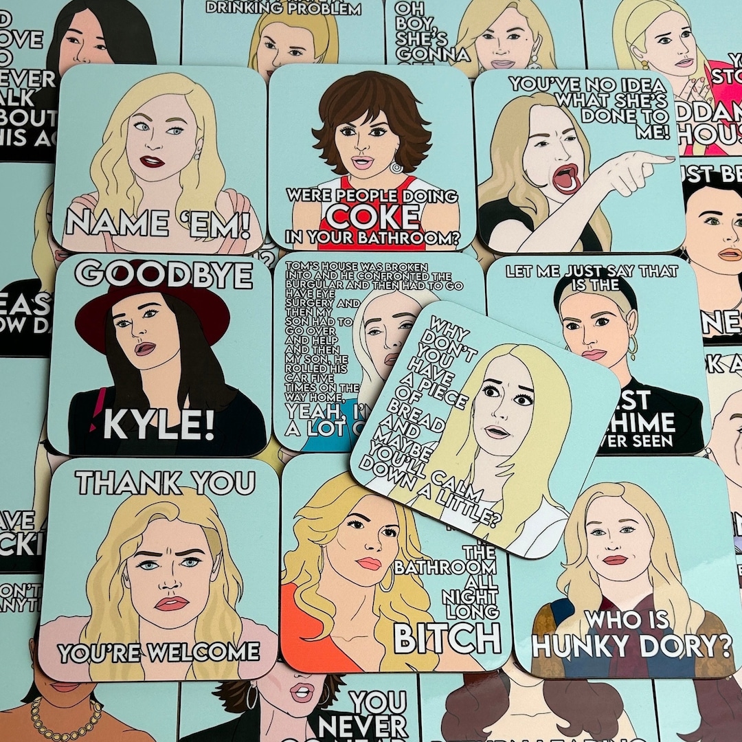 RHOBH Real Housewives of Beverly Hills Coasters 9x9cm - Etsy