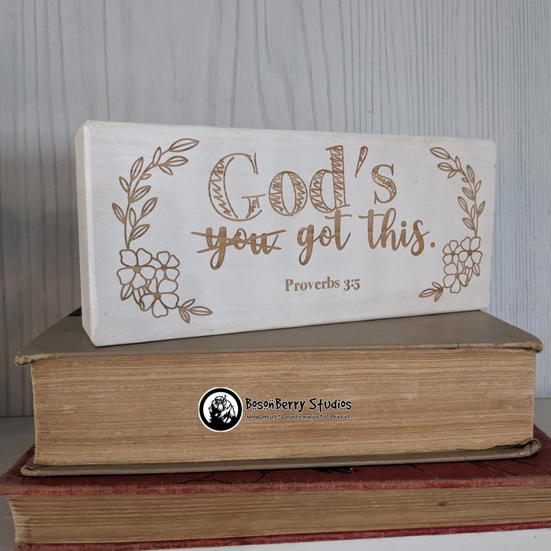 Bible Blocks-decorative Bible Verse Shelf Signs-long | Décor | Home ...