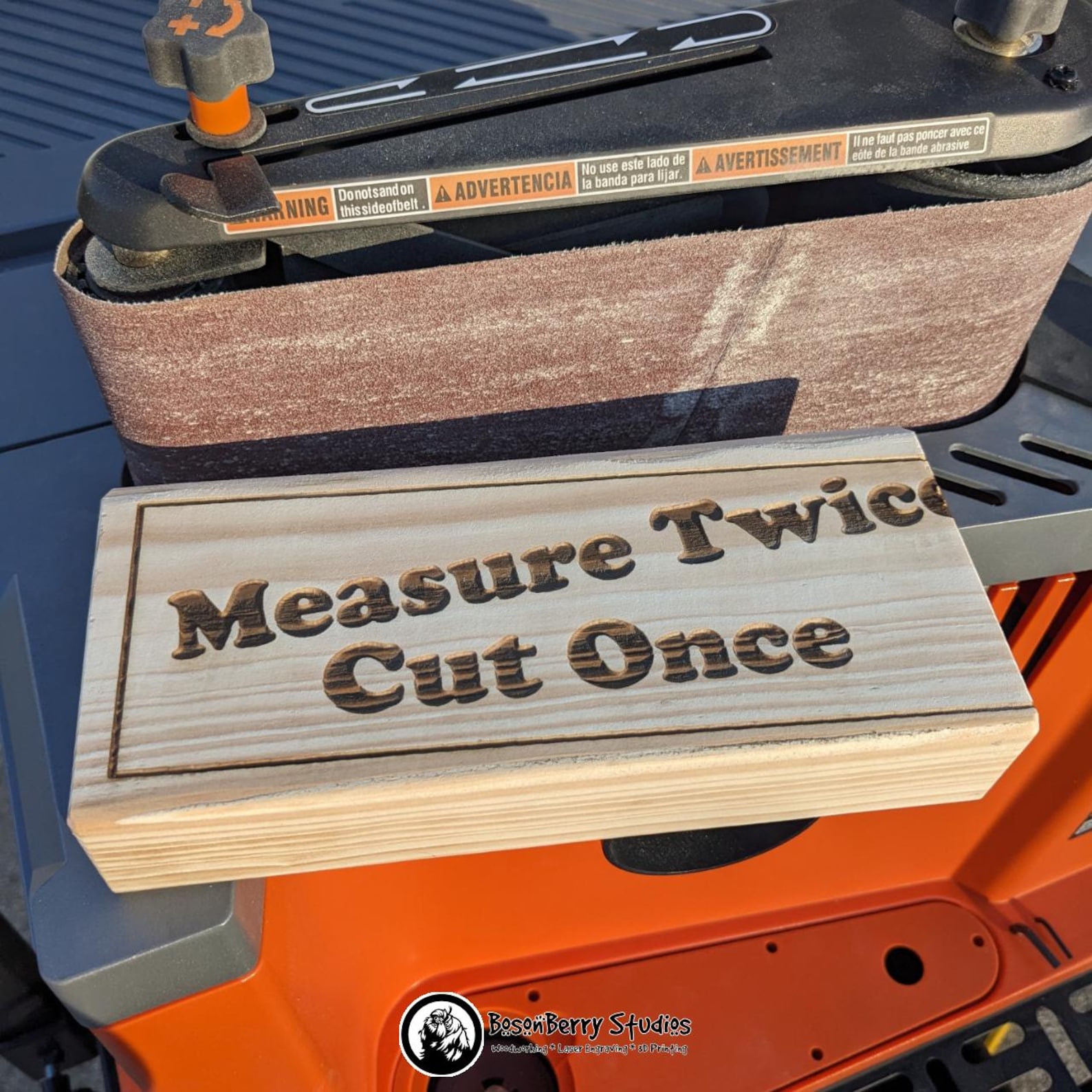 Wooden "measure Twice, Cut Once" Shelf Sign | Funny Gifts | Home Decor ...