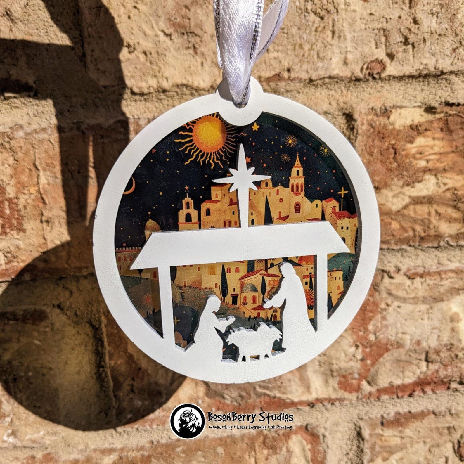 Bethlehem Nativity Christmas Ornament | Décor Holiday Gift | Suncatcher ...