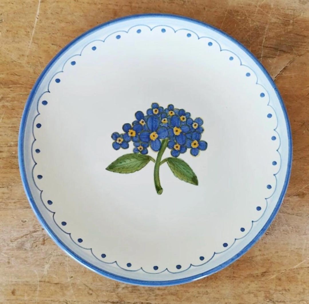 Hand-painted 'blue Hydrangea' Plate - Etsy