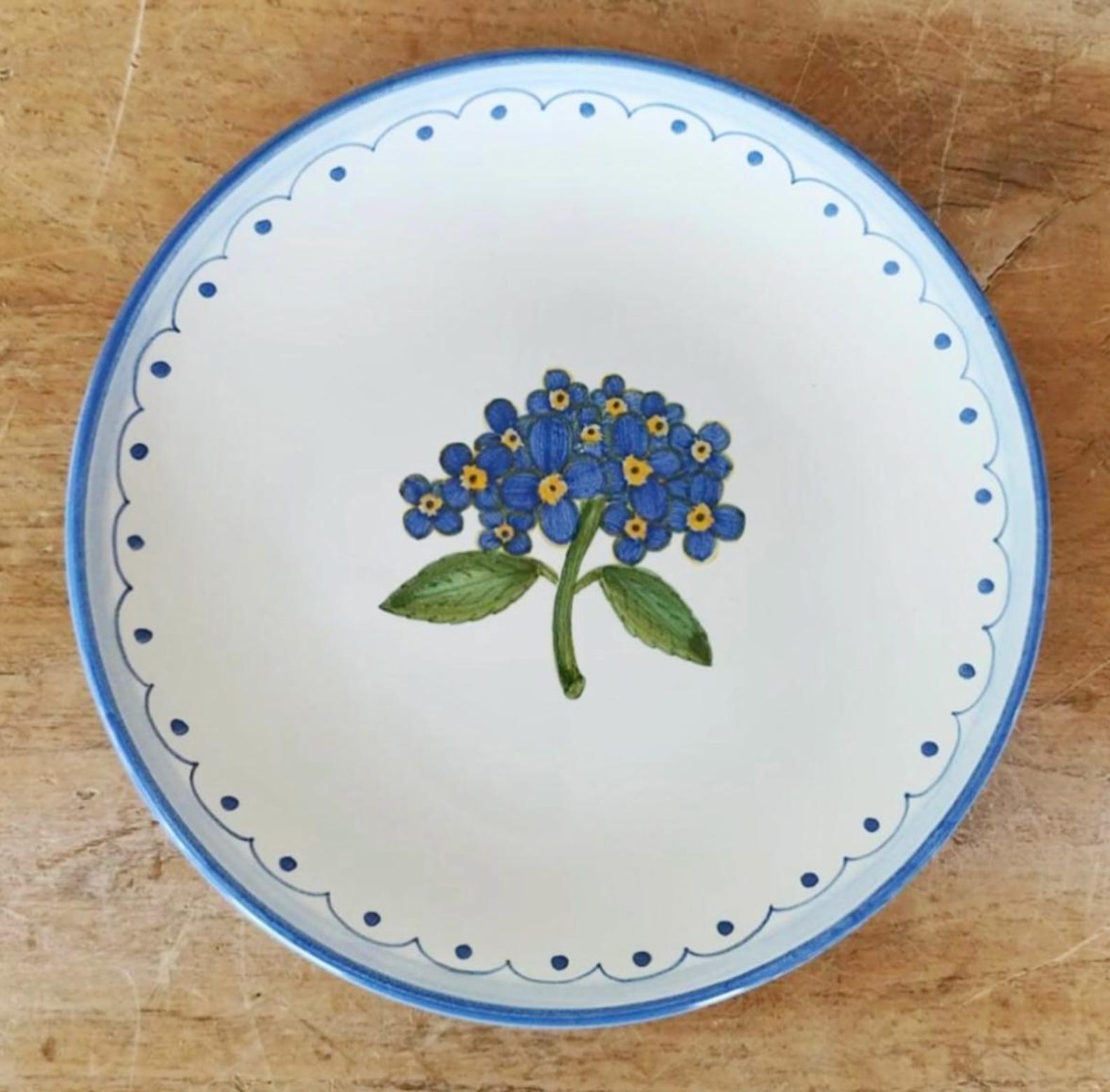 Hand-painted 'blue Hydrangea' Plate - Etsy