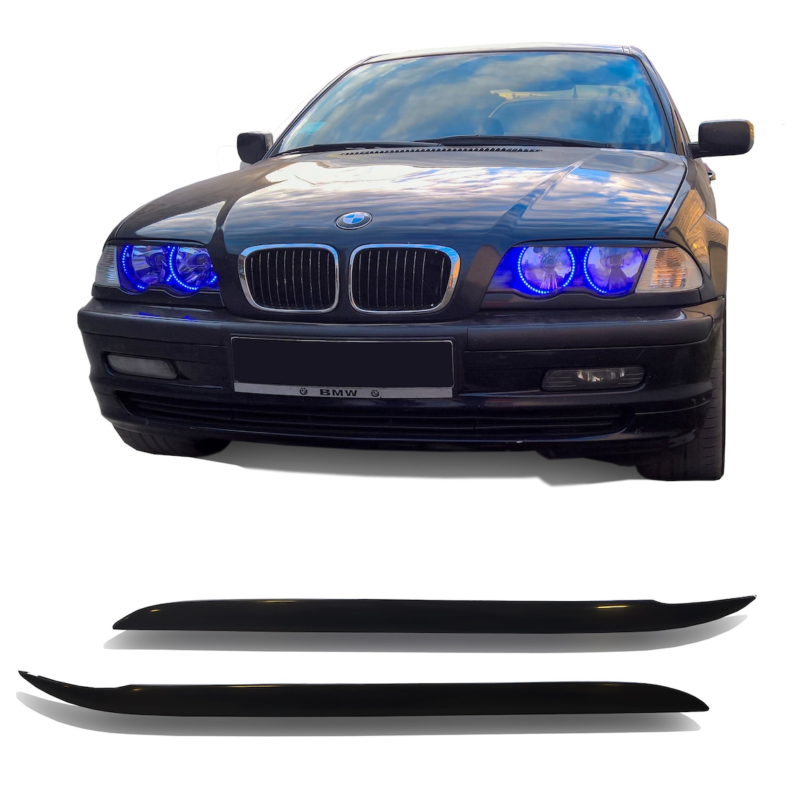BMW E46 Pre Facelift Black Primer Headlight Eye Lid Brows - Etsy Australia