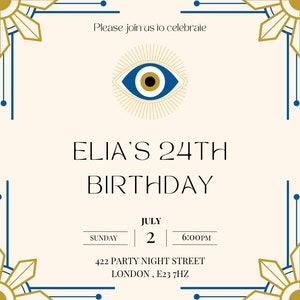 Evil Eye Modern Party Invitation - Etsy