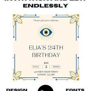 Evil Eye Modern Party Invitation - Etsy