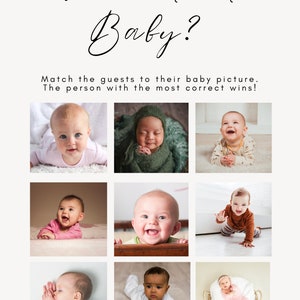 Baby Shower/ Gender Reveal Guess the Baby Game With Answer Sheet. Fully ...