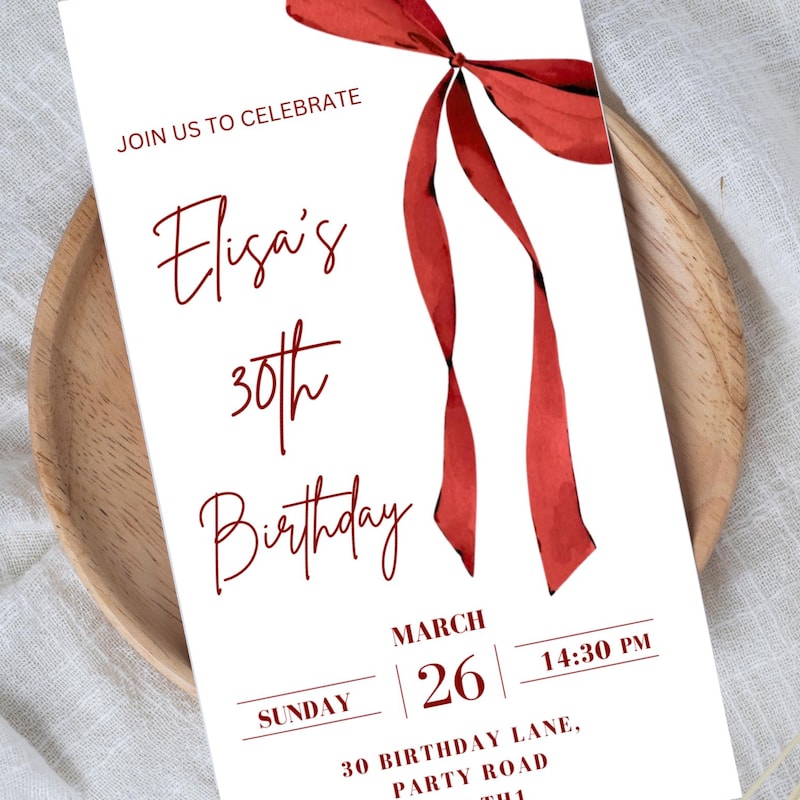 Bow Invitations - Etsy
