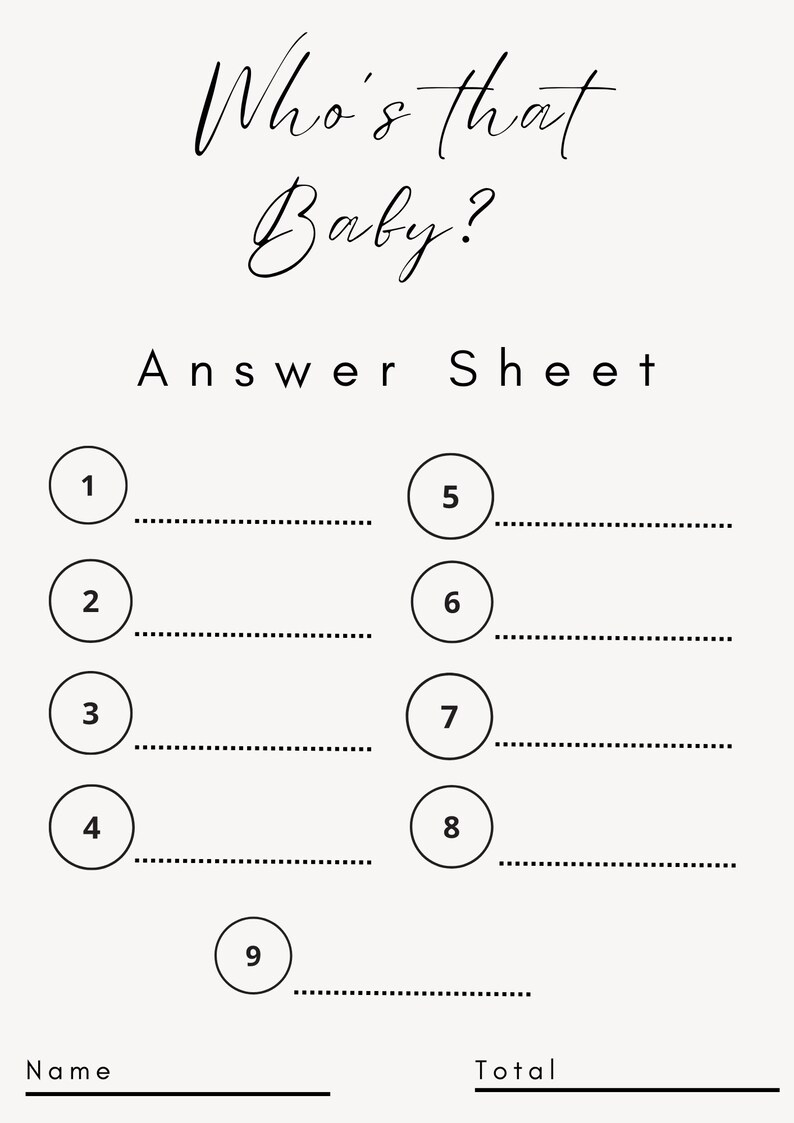 Baby Shower/ Gender Reveal Guess the Baby Game With Answer Sheet. Fully ...