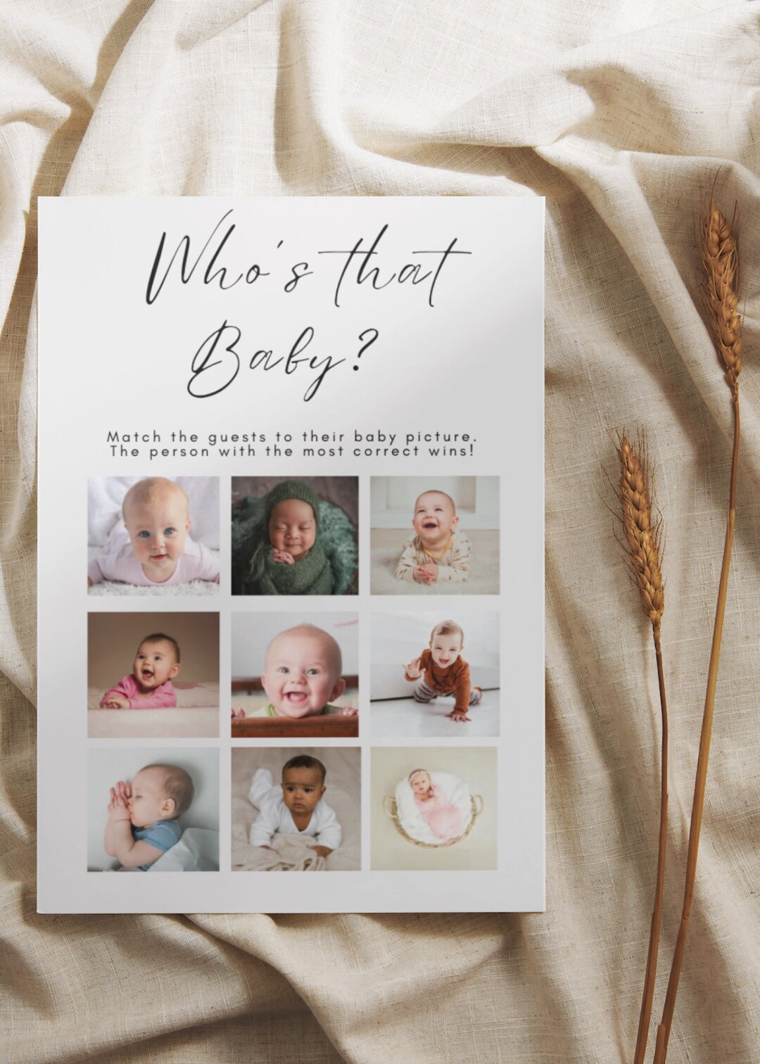 Baby Shower/ Gender Reveal Guess the Baby Game With Answer Sheet. Fully ...