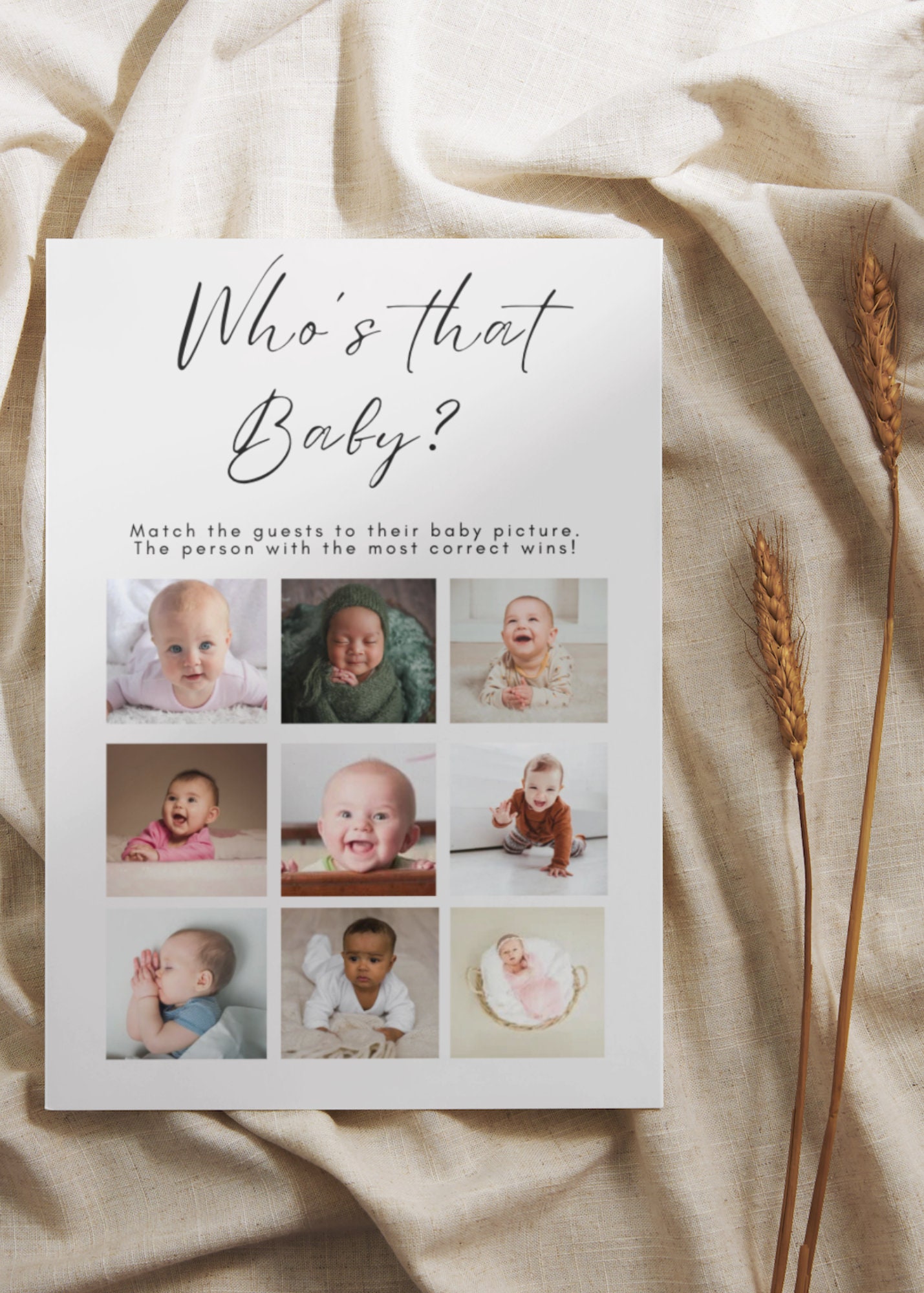 Baby Shower/ Gender Reveal Guess the Baby Game With Answer Sheet. Fully ...