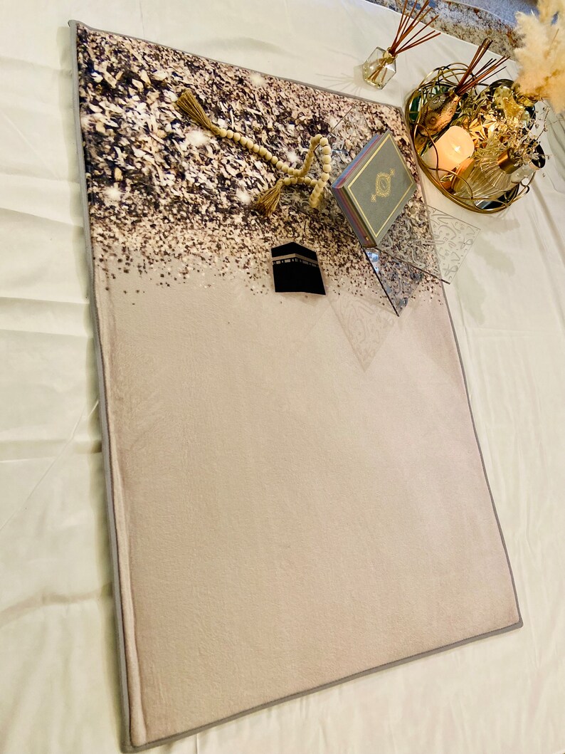 Luxury Foam Padded Salah Mat Premium Sajedah Gray Extra Large Prayer ...