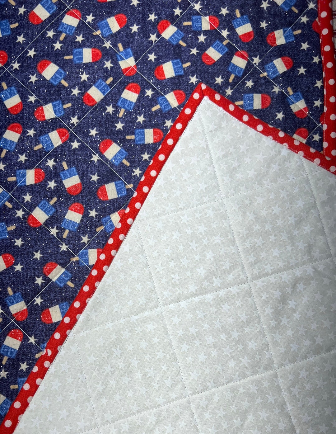 Quilted Red White & Blue Table Runner, Americana Runner, 4th of July ...