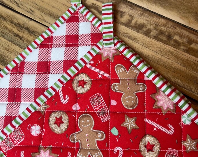 Gingerbread Pot Holders, Christmas Pot Holders, Gingerbread Decor - Etsy