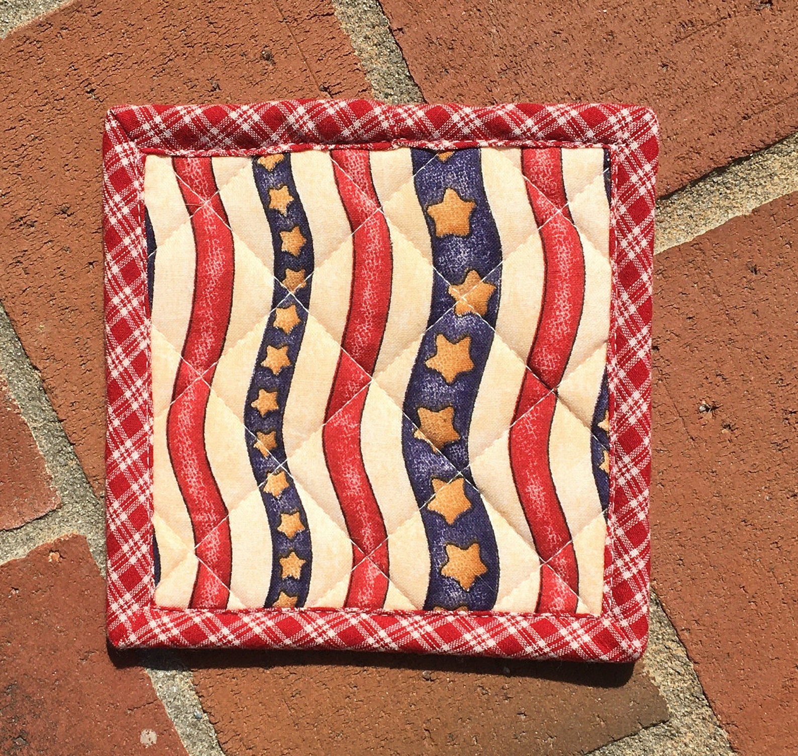 Patriotic Americana Mug Rugs Patriotic Coasters Red White - Etsy