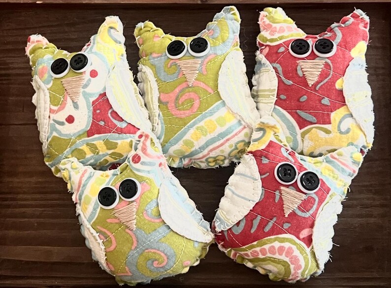 Owls, Antique Vintage Quilt Owls, Owl Bowlies, Owl Decor, Bowl Fillers ...