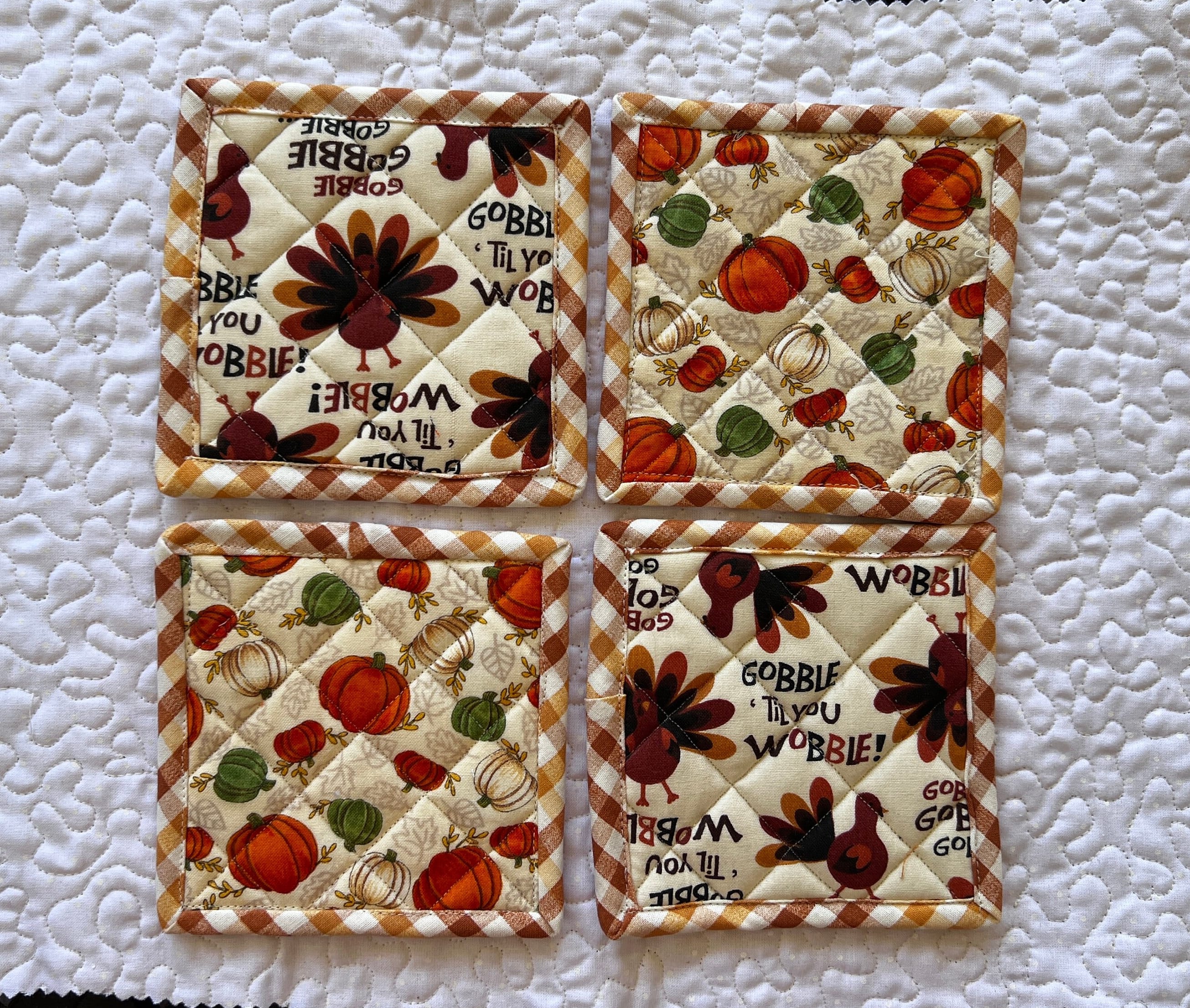 Fall Mug Rugs Fall Coasters Pumpkin Mug Rug Coasters Turkey - Etsy