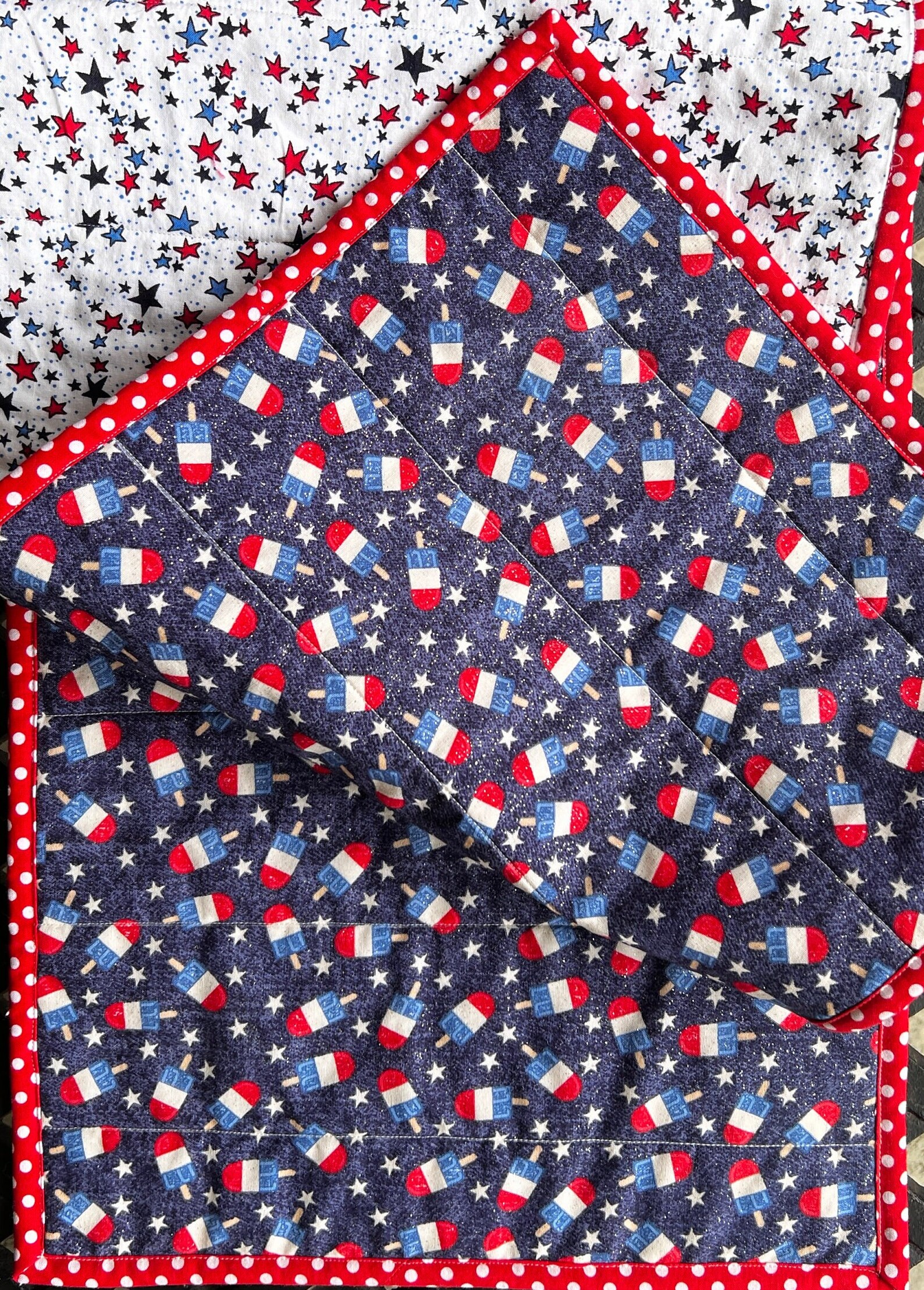 Quilted Red White & Blue Table Runner, Americana Runner, 4th of July ...