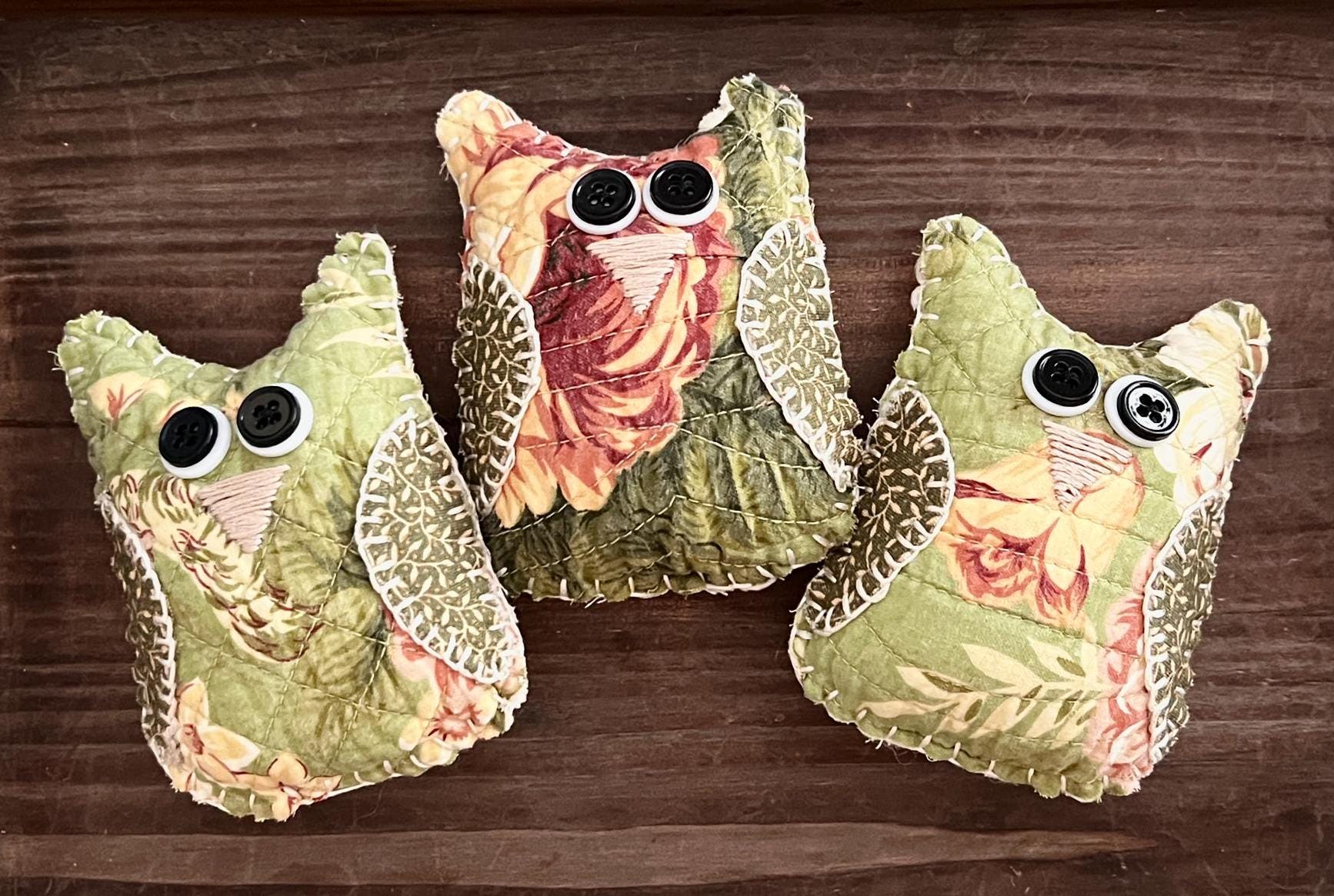 Owls, Antique Vintage Quilt Owls, Owl Bowlies, Owl Decor, Bowl Fillers ...