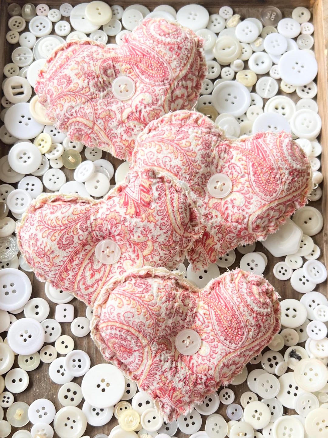Heart Bowl Fillers, Antique Quilt Hearts, Stuffed Hearts, Handmade ...