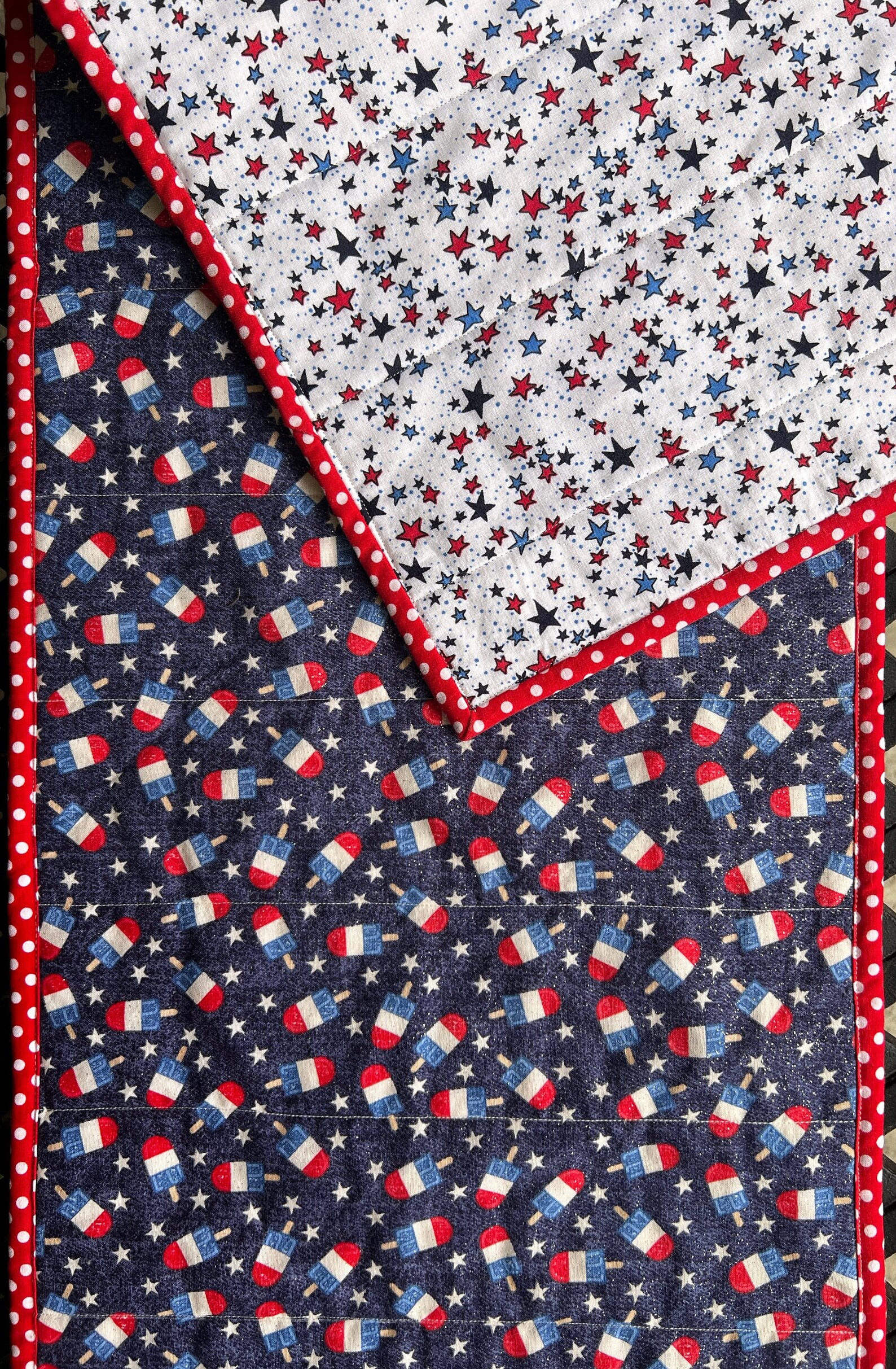 Quilted Red White & Blue Table Runner, Americana Runner, 4th of July ...