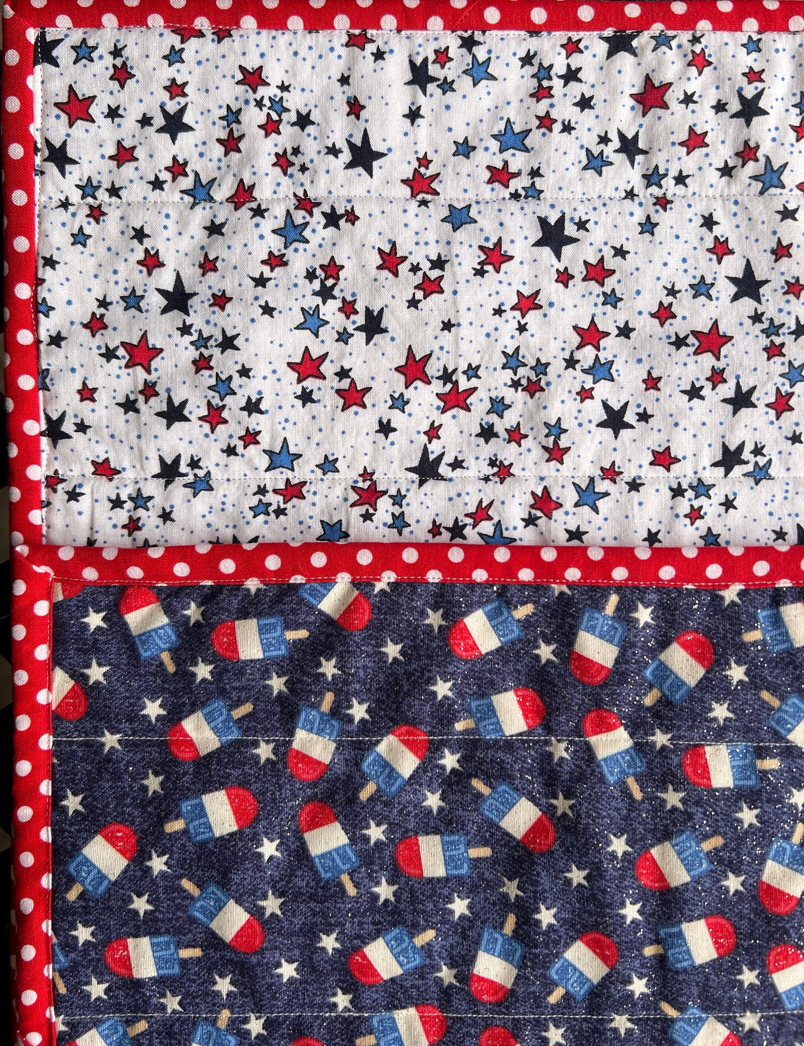 Quilted Red White & Blue Table Runner, Americana Runner, 4th of July ...