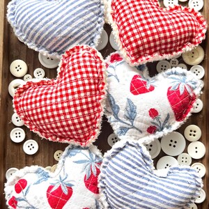 Heart Bowl Fillers, Vintage Quilt Hearts, Stuffed Hearts, Handmade ...