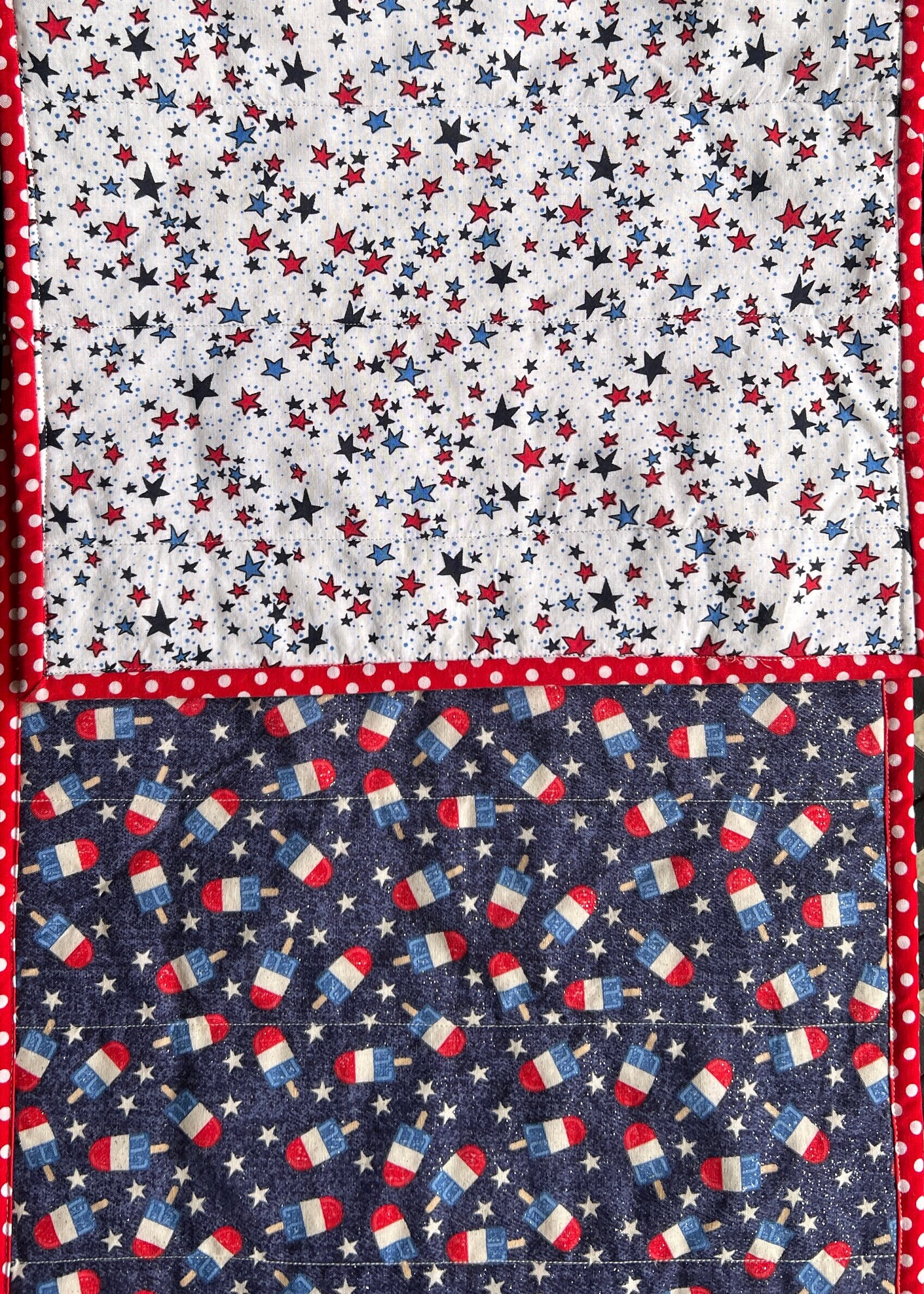 Quilted Red White & Blue Table Runner, Americana Runner, 4th of July ...