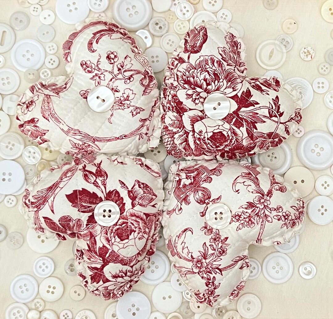 Heart Bowl Fillers, Quilt Hearts, Stuffed Hearts, Handmade Quilted ...