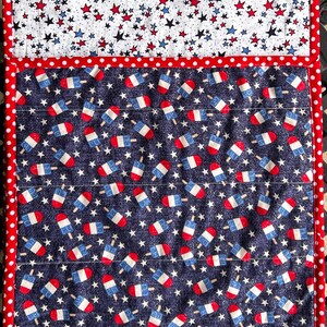 Quilted Red White & Blue Table Runner, Americana Runner, 4th of July ...
