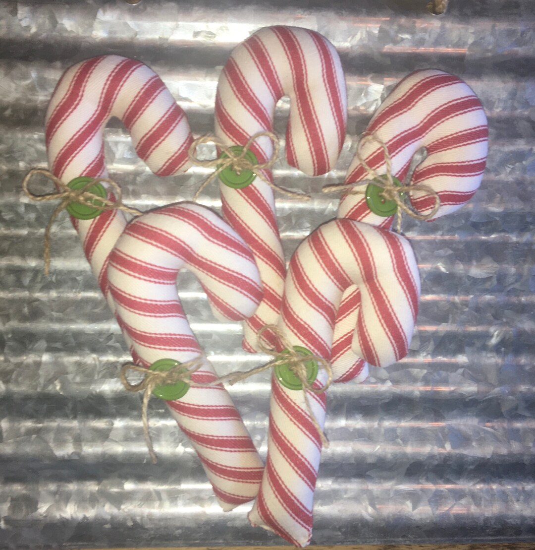 Handmade Candy Cane Ornaments, Candy Cane Ornaments, Stuffed Fabric ...