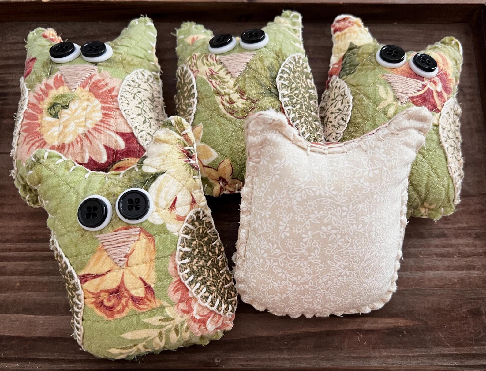 Owls, Antique Vintage Quilt Owls, Owl Bowlies, Owl Decor, Bowl Fillers ...