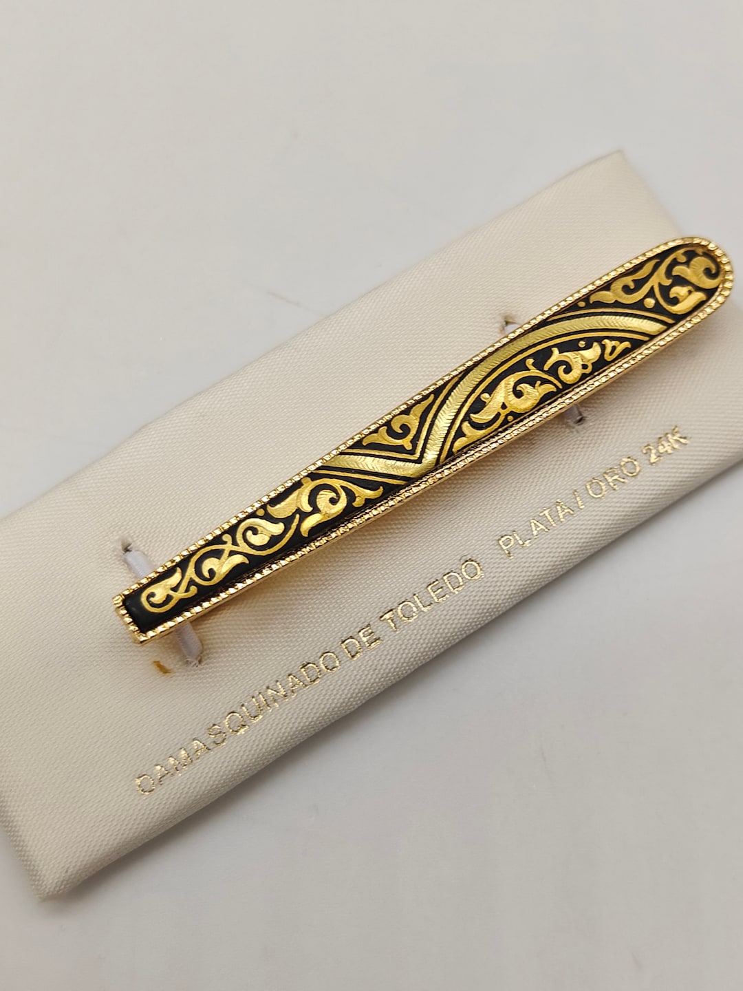 Vintage Damascene Spanish Tie Bar/clip Clasp for Men From Spain 24K ...