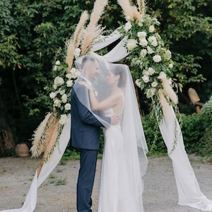 Drop Wedding Veil, Classic Double Layer Wedding Veil, Elegant Two-layer ...