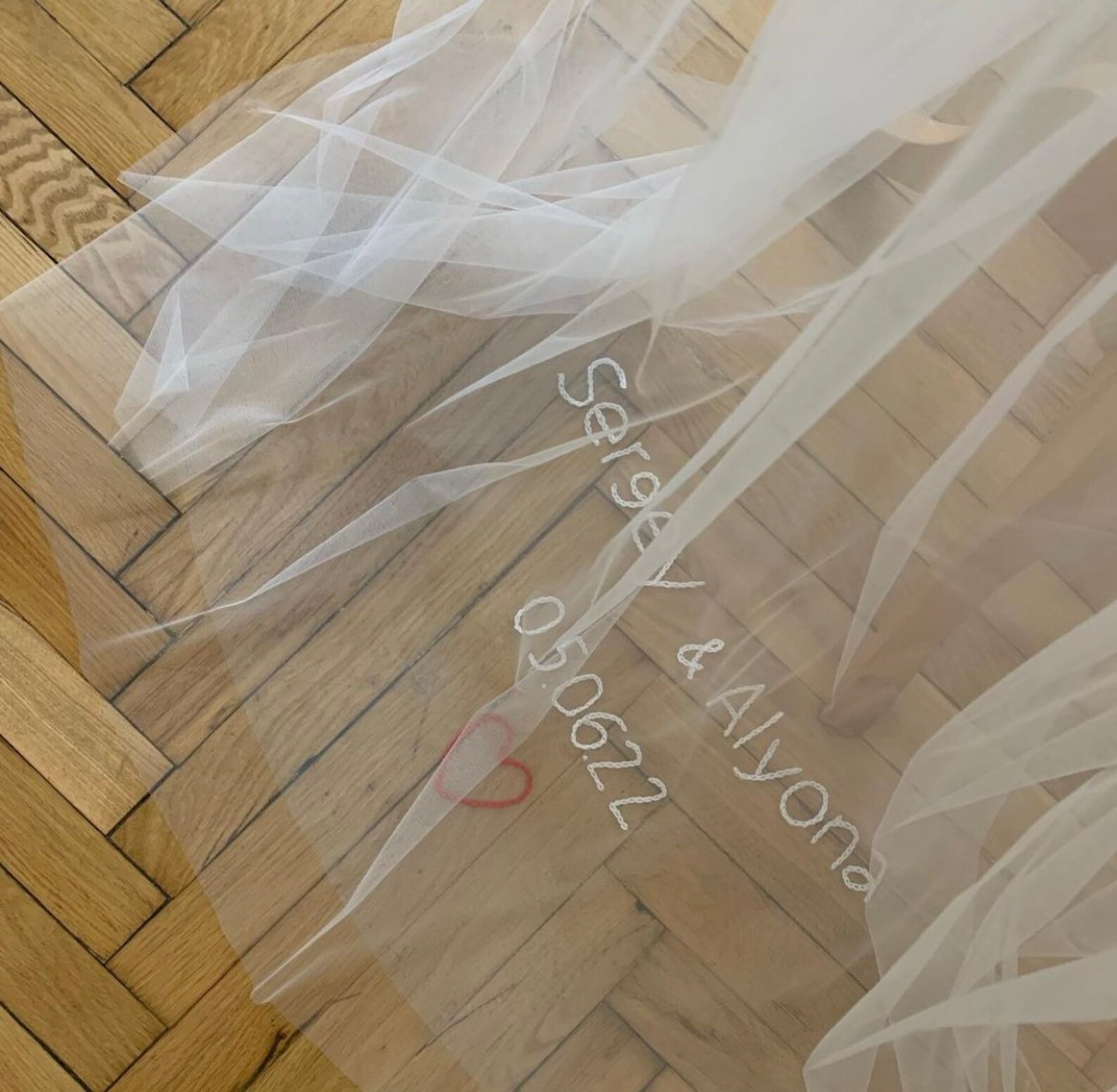 Individual Inscription on the Wedding Veil, Embroidered Inscription on ...