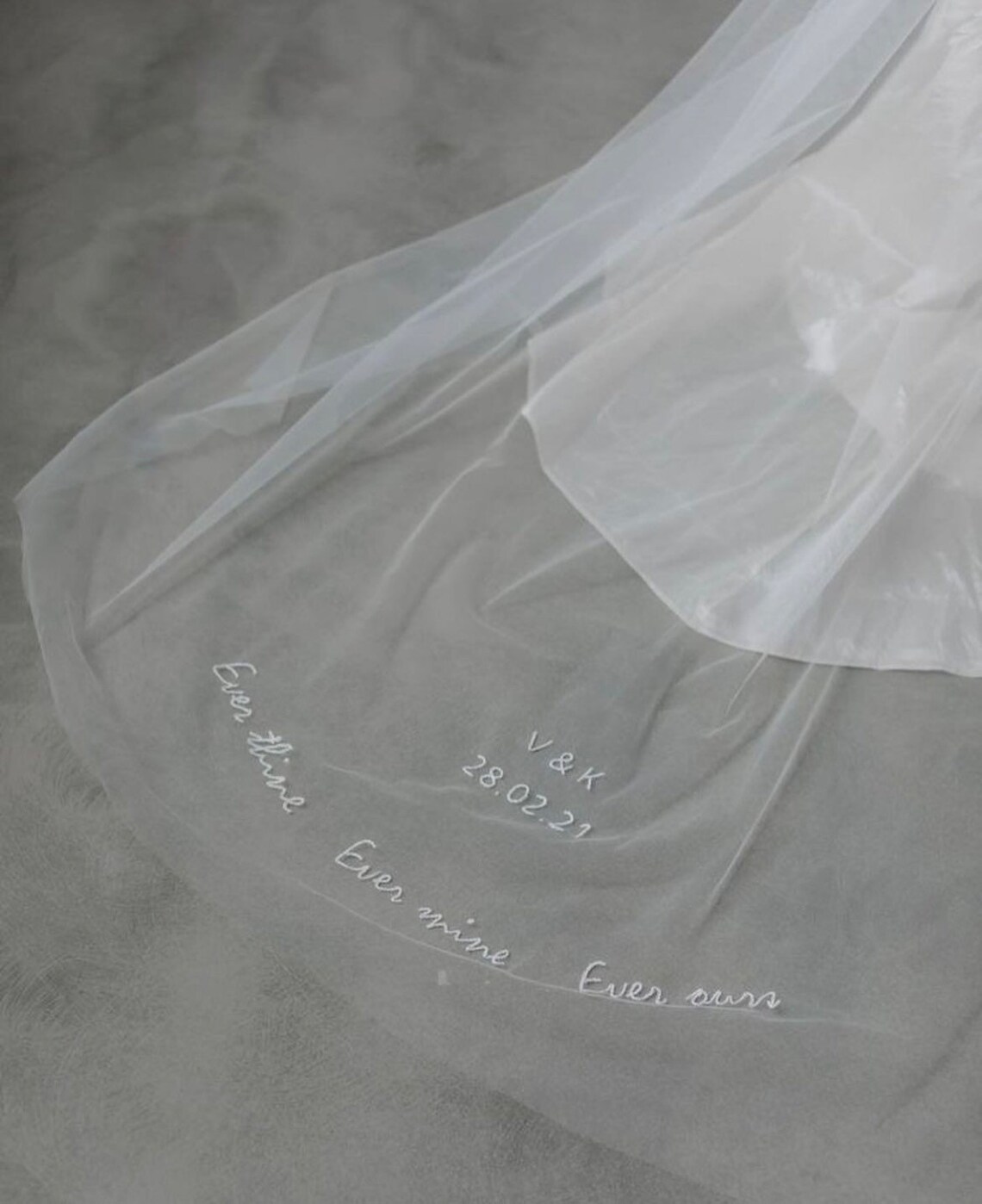 Individual Inscription on the Wedding Veil, Embroidered Inscription on ...
