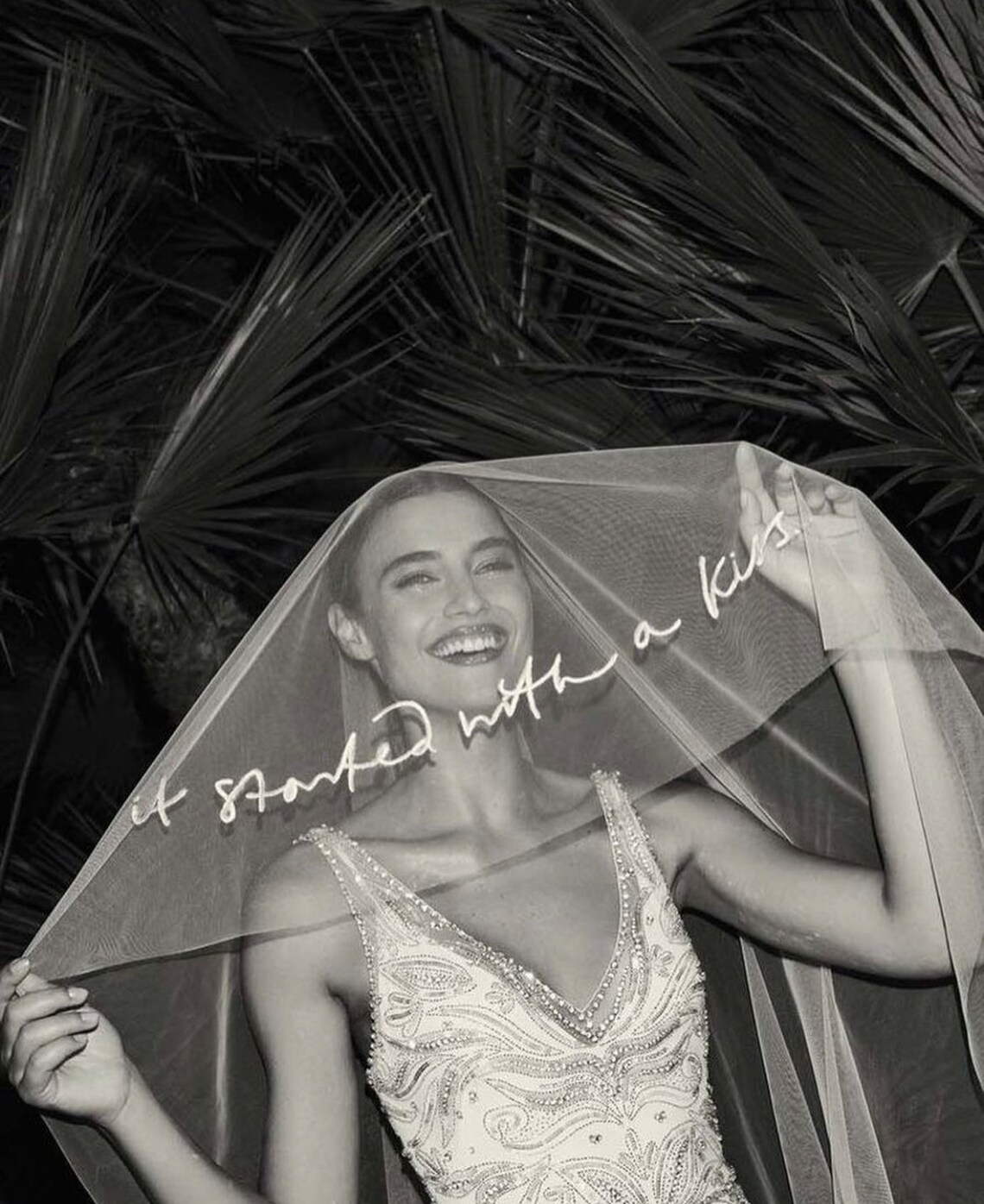 Individual Inscription on the Wedding Veil, Embroidered Inscription on ...