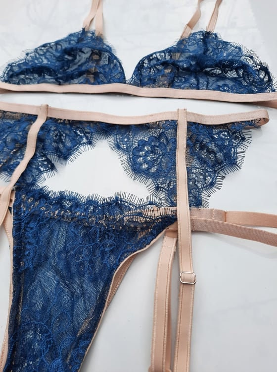 Blue Lace Lingerie Set Lace Lingerie Set Blue Lingerie Set - Etsy