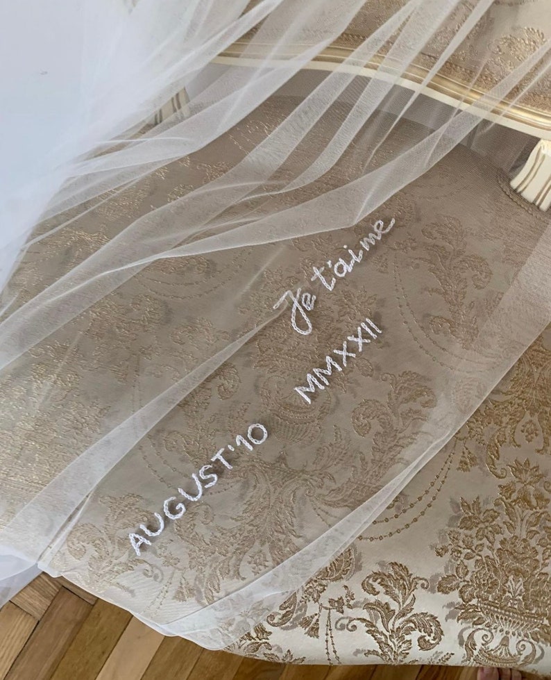 Individual Inscription on the Wedding Veil, Embroidered Inscription on ...