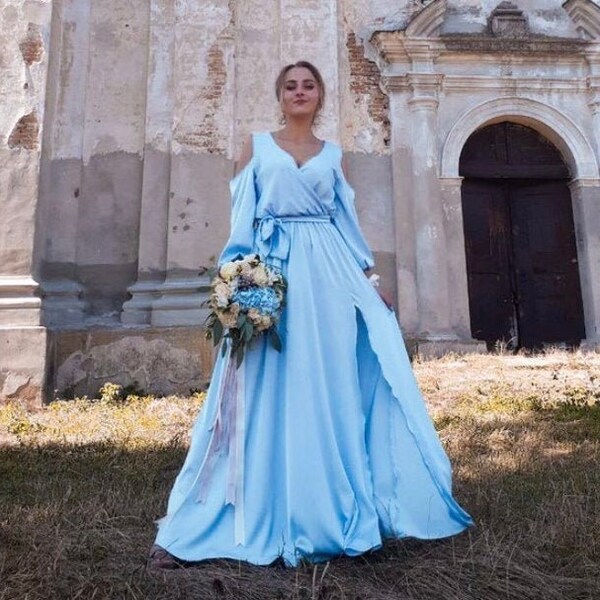 Light Blue Wedding Dress - Etsy