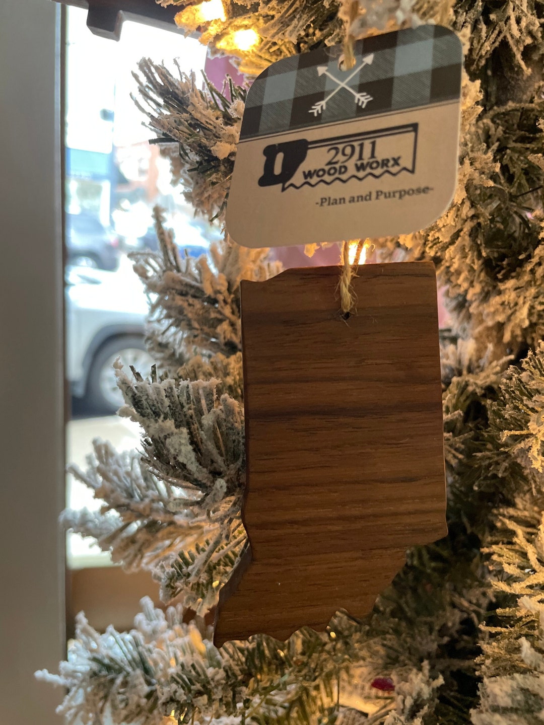 Handcrafted Walnut Wood Indiana State Ornament – Rustic Home Decor ...